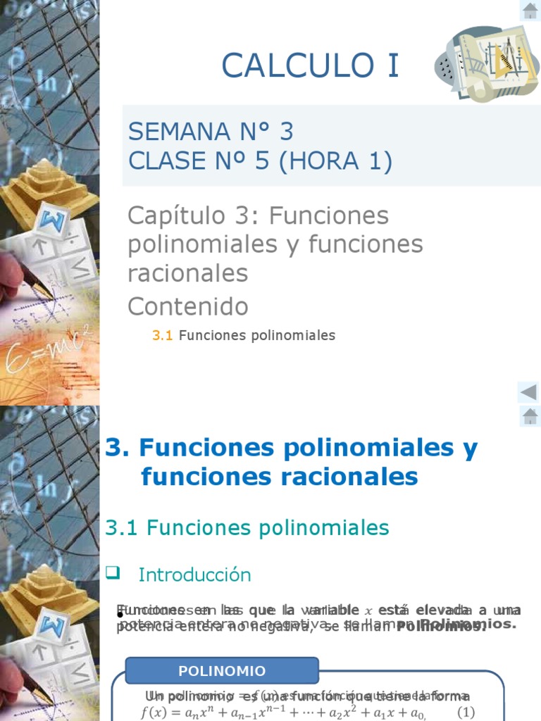 Funciones Polinomiales y Racionales | PDF | Exponenciación | Polinomio