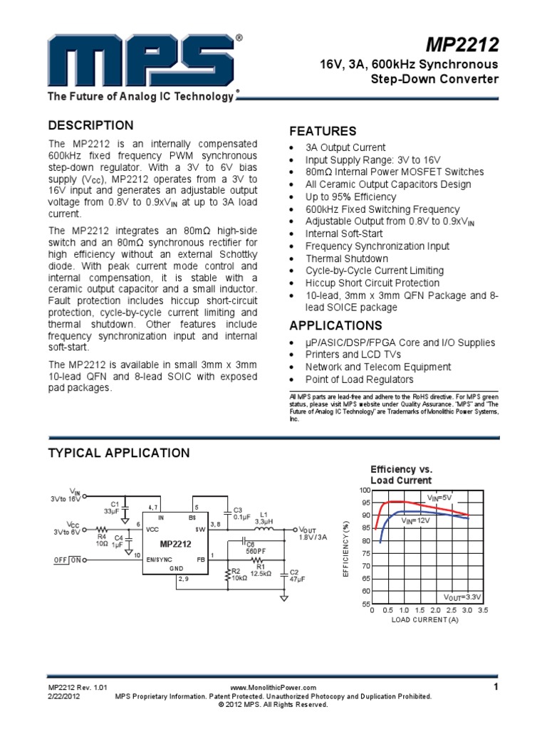 Mp2212 R1 01 Pdf Capacitor Inductor
