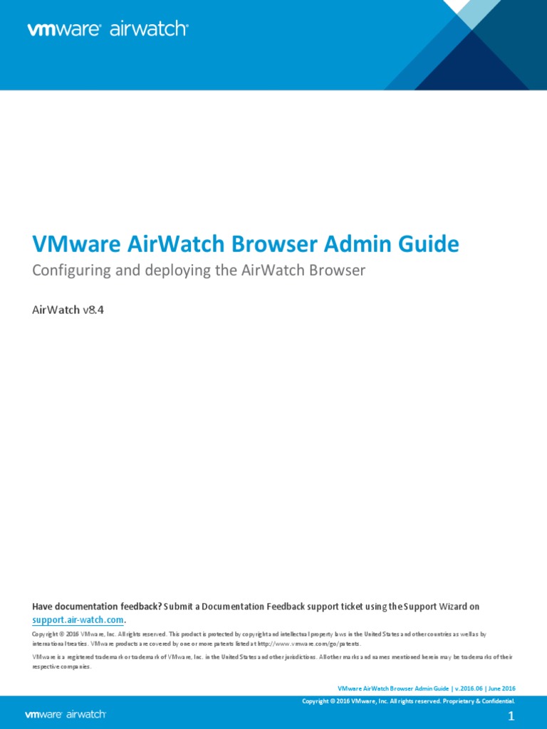 VMware AirWatch Browser Admin Guide | PDF | Mobile App | Application ...