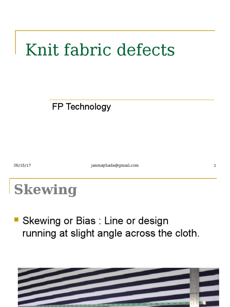 Defects in Knits | PDF | Knitting | Yarn