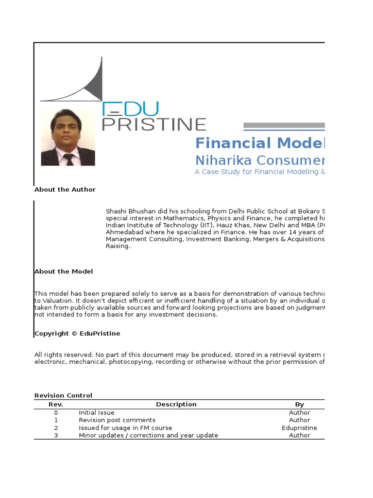 Fin Model Par V1 | PDF | Expense | Balance Sheet