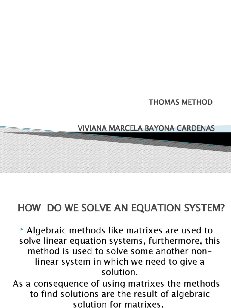 Thomas Method Viviana Marcela Bayona Cardenas | PDF | Matrix ...