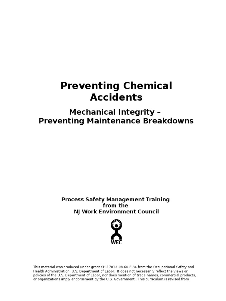 4 Mechanical Integrity | Download Free PDF | Occupational Safety And ...