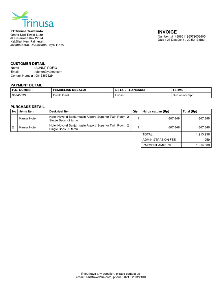 Invoice Hotel | PDF