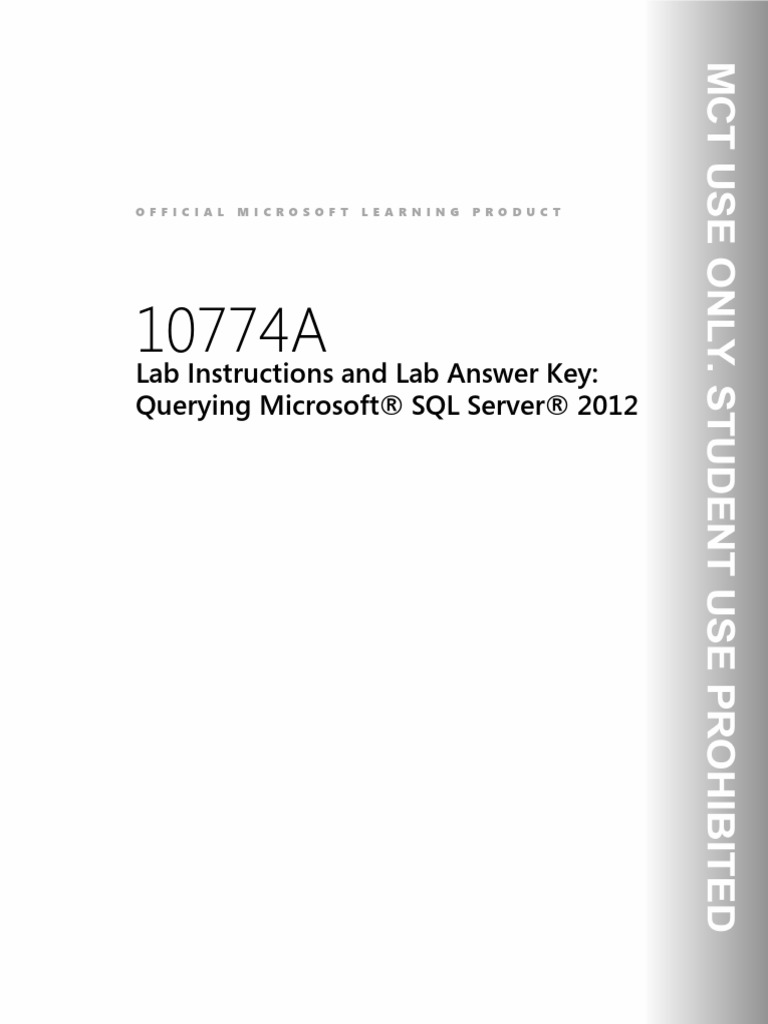 10774AD ENU LabManual | PDF | Microsoft Sql Server | Table (Database)