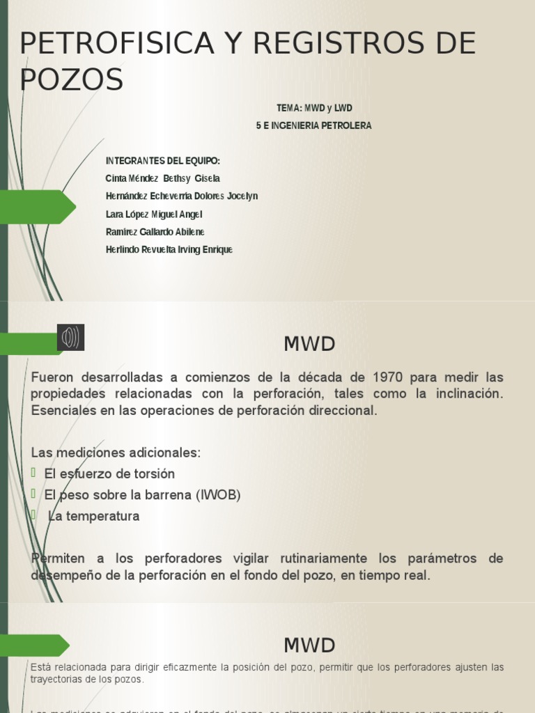 MWD y LWD | PDF | Herramientas | Transmisión de datos