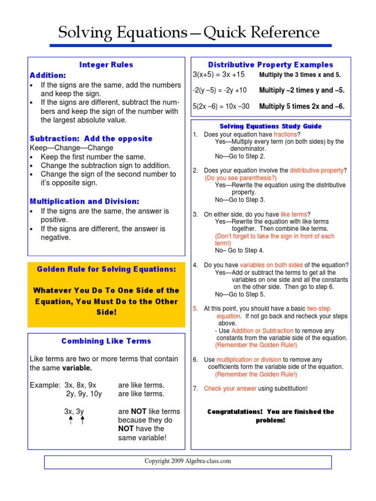 Algebra Cheat Sheets PDF | PDF | Factorization | Polynomial