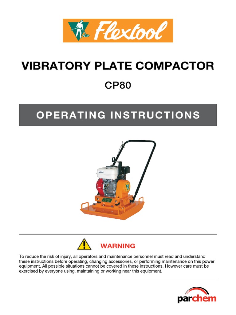 Vibratory Plate Compactor: Operating Instructions | PDF | Diesel Engine ...