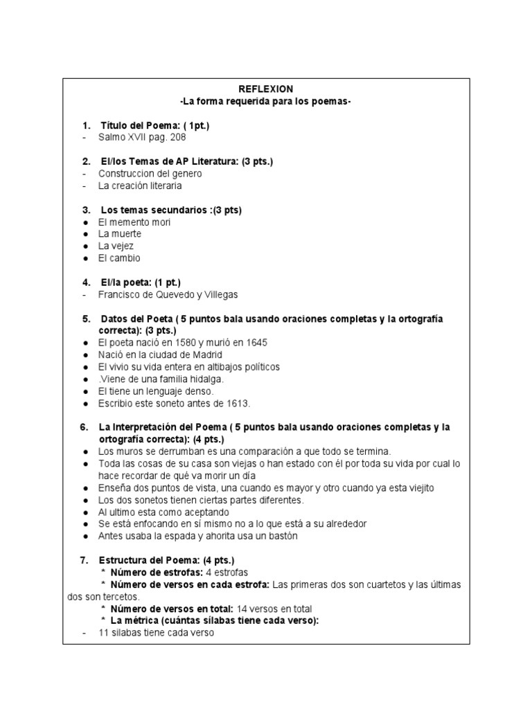 Análisis de "Salmo XVII" de Quevedo | PDF | Rima | Sonetos