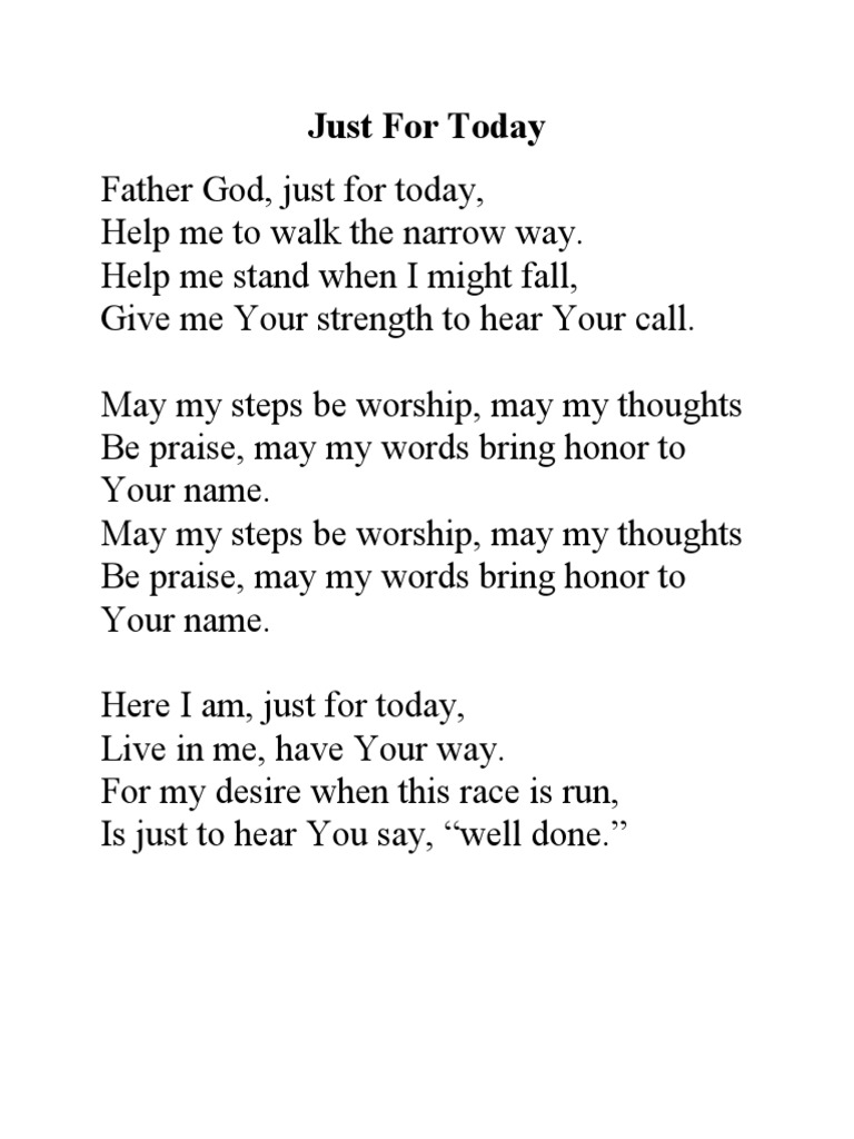 Just For Today | PDF