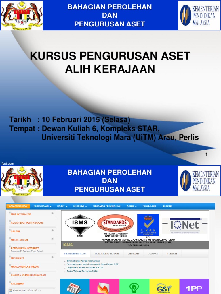 Slide Kursus Pengurusan Aset 1pp | PDF