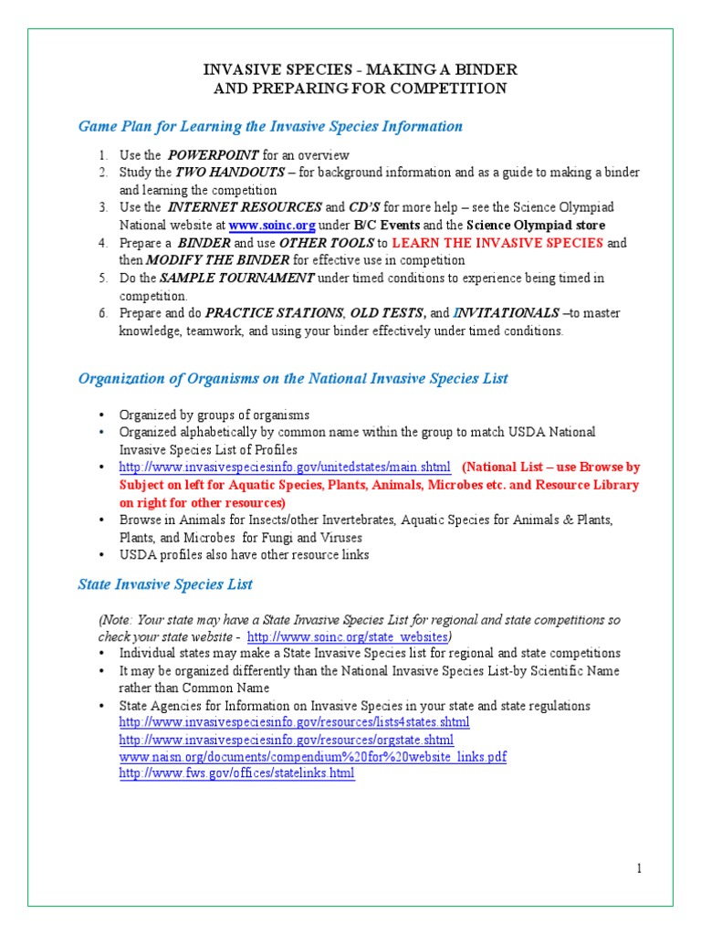 16 Invasive Species Binder Handout | Download Free PDF | Invasive ...