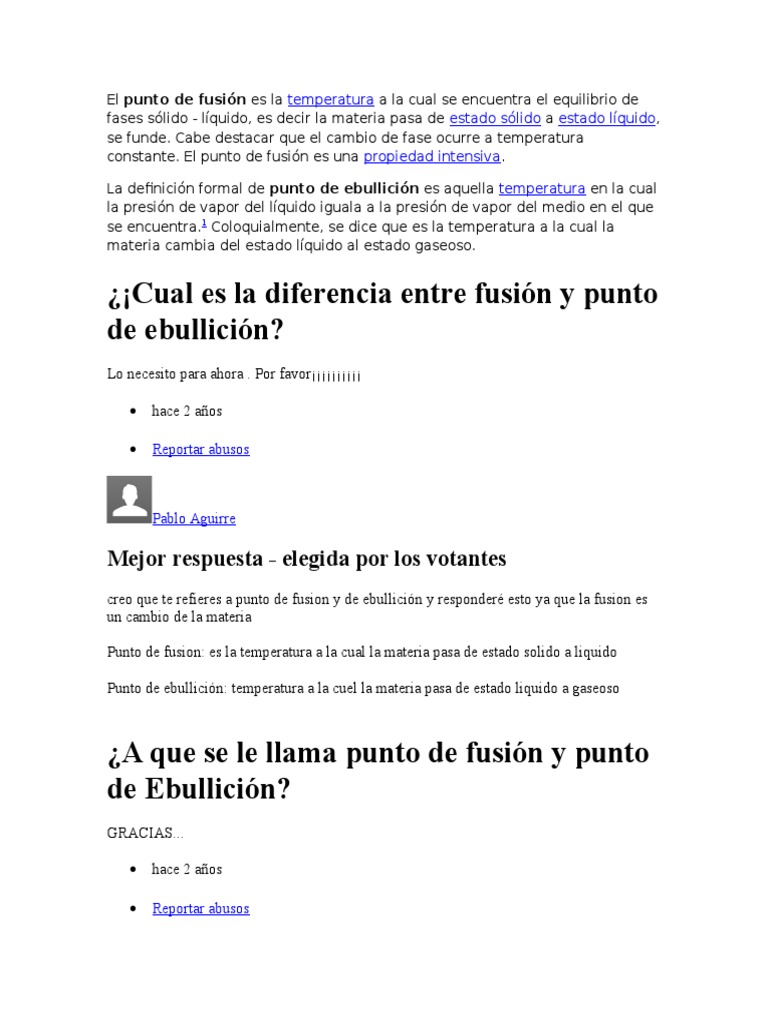 Definición y temperatura de fusión | PDF | Líquidos | Polaridad química