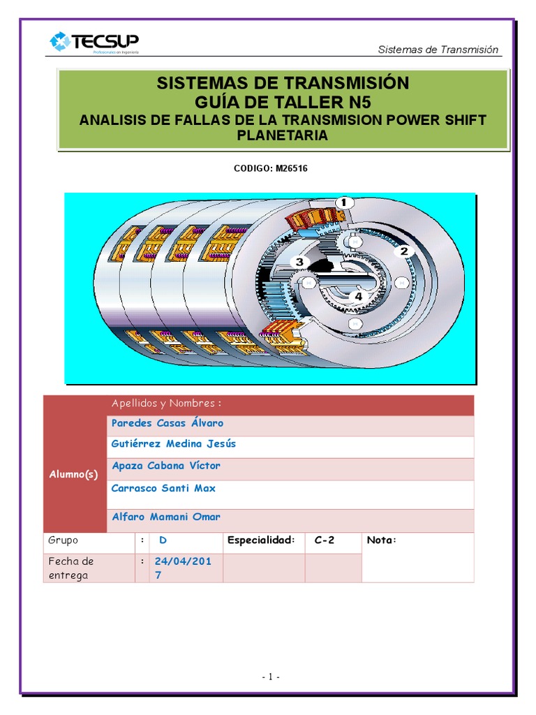 Análisis de Transmisión Power Shift | PDF | Transmisión (Mecánica ...
