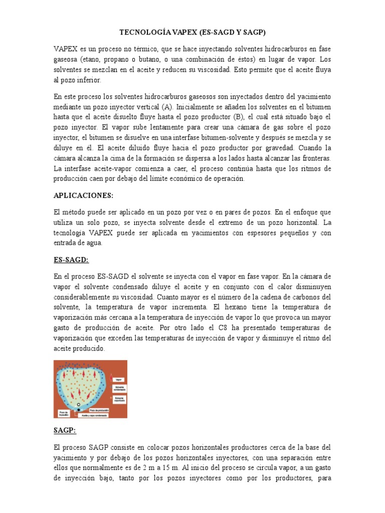 Tecnología Vapex Es Sagd y Sagp | PDF | Solvente | Gases