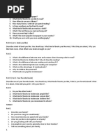 Speaking Questions B1 | PDF | Language Arts & Discipline