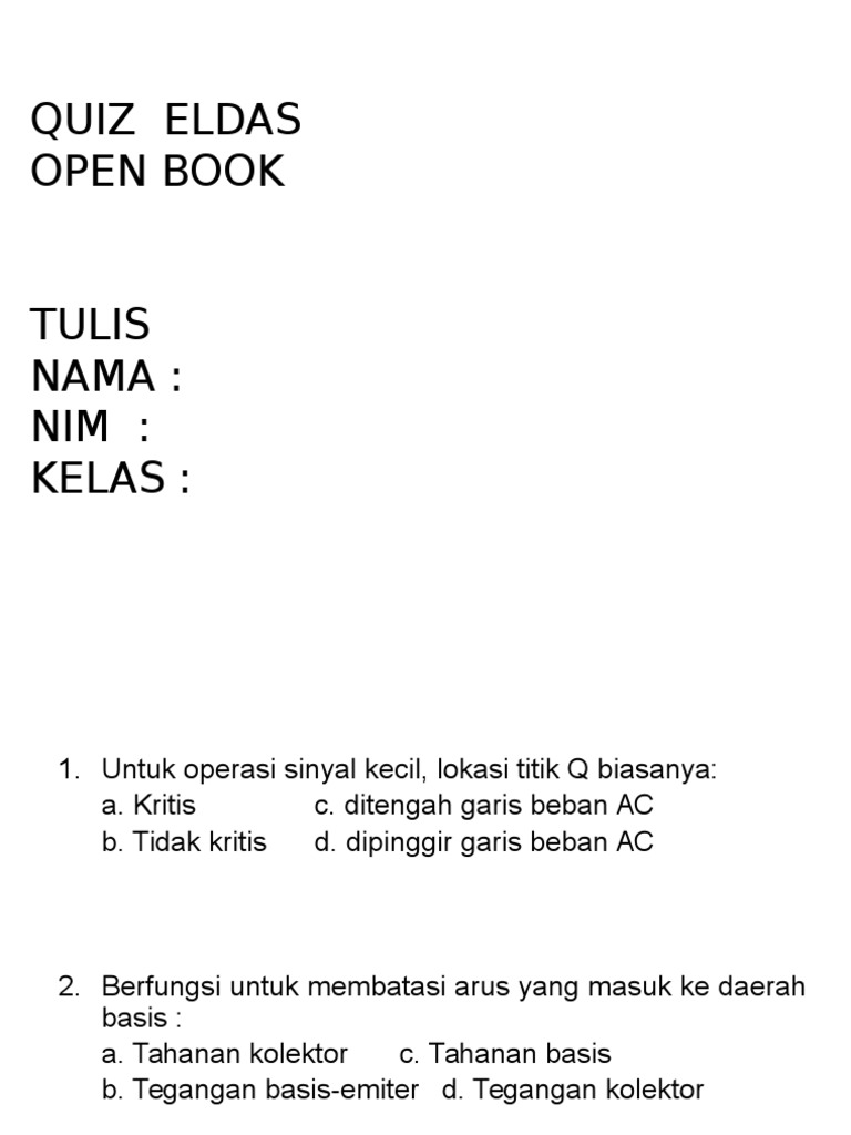 Quiz Uas ELDAS | PDF