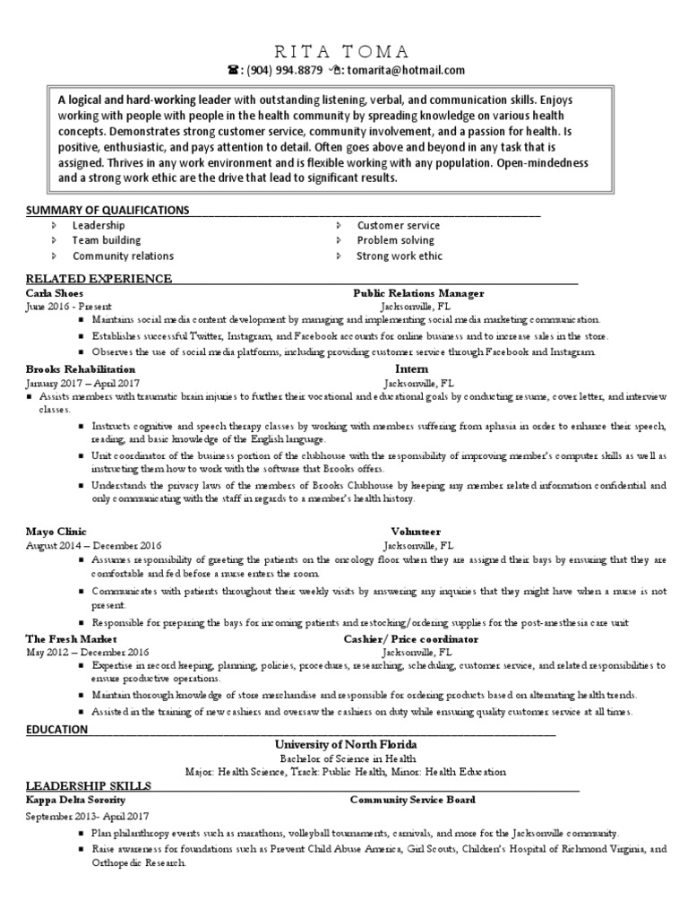 toma rita resume | Digital & Social Media | Social Media