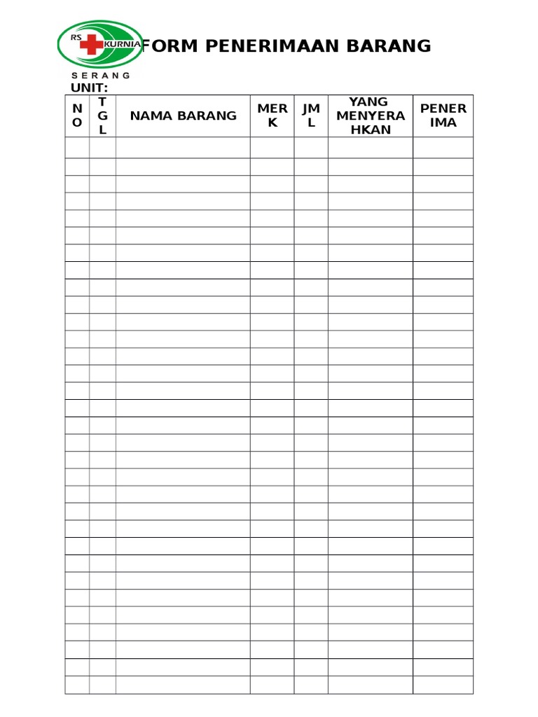 Form Penerimaan Barang