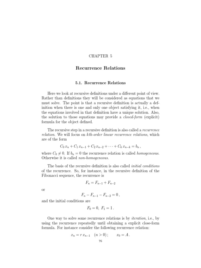 DM Recurrences PDF | PDF | Recurrence Relation | Algorithms