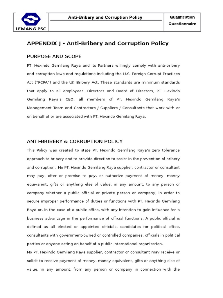 Anti Bribery & Corruption | PDF | Bribery | Corruption