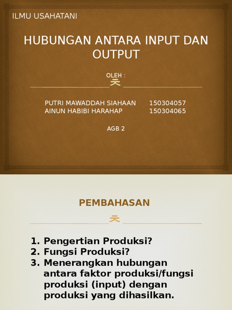 Hubungan Antara Input Dan Output | PDF