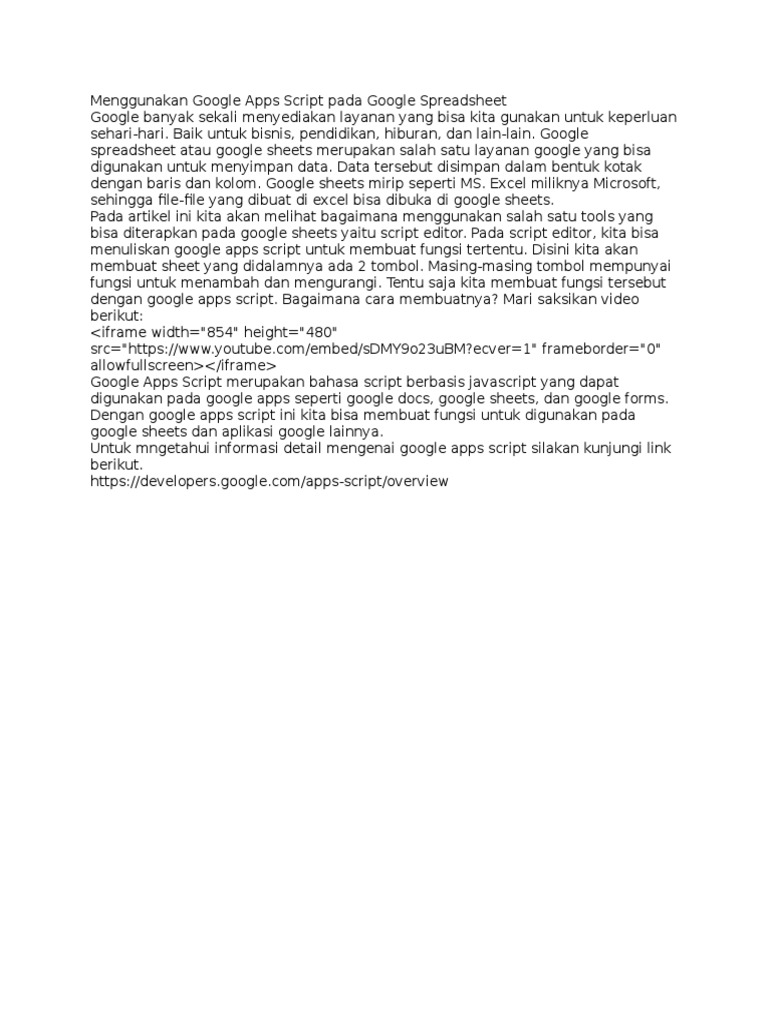 Membuat UI Menggunakan Google Apps Script | PDF | Bisnis | Komputer