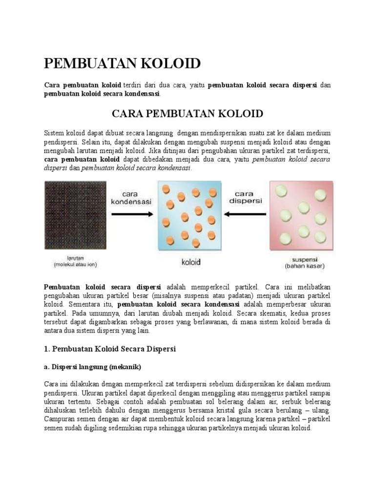 Pembuatan Koloid | PDF