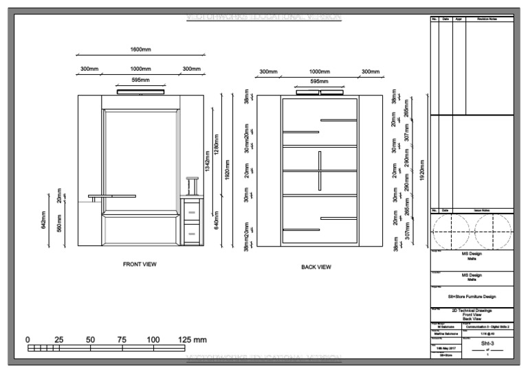 2D Technical Drawing - Front and Back View | PDF | Crafts | Visual ...