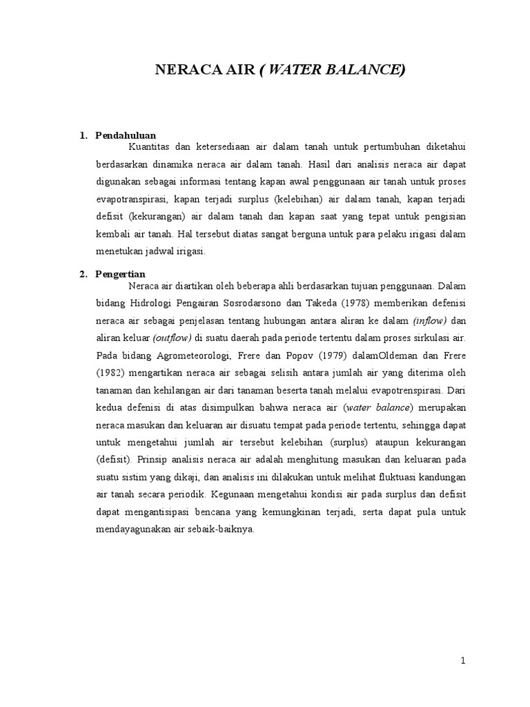Neraca Air | PDF