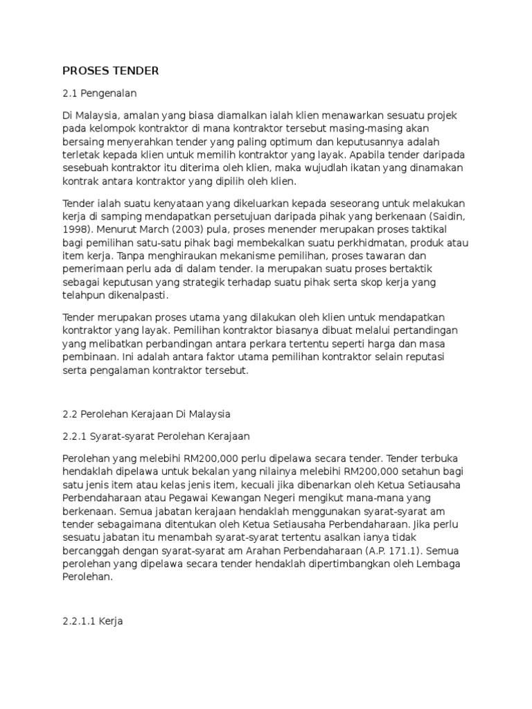 Proses Tender | PDF