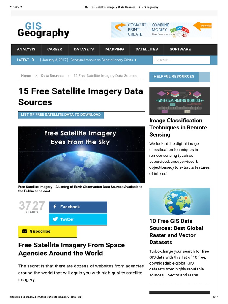 15 Free Satellite Imagery Data Sources - GIS Geography PDF | PDF ...