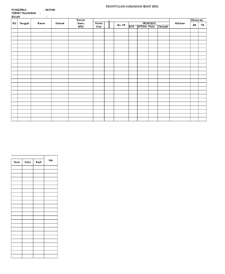 Format Kunjungan Sehat | PDF