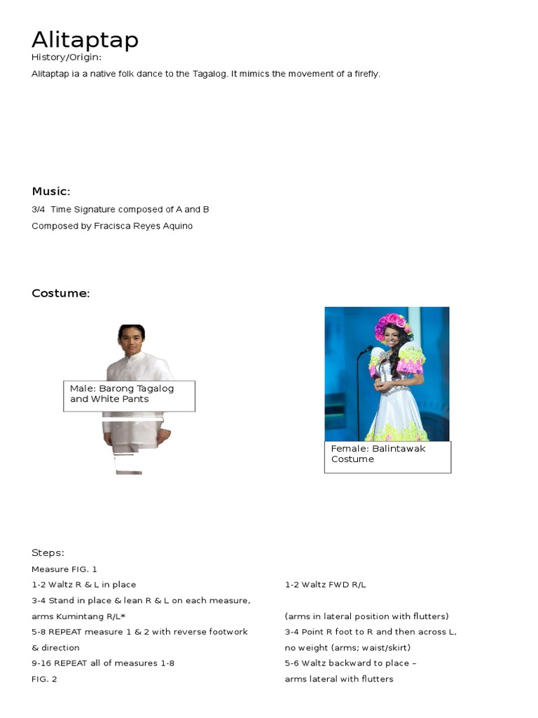 Alitaptap | PDF | Performing Arts | Dances