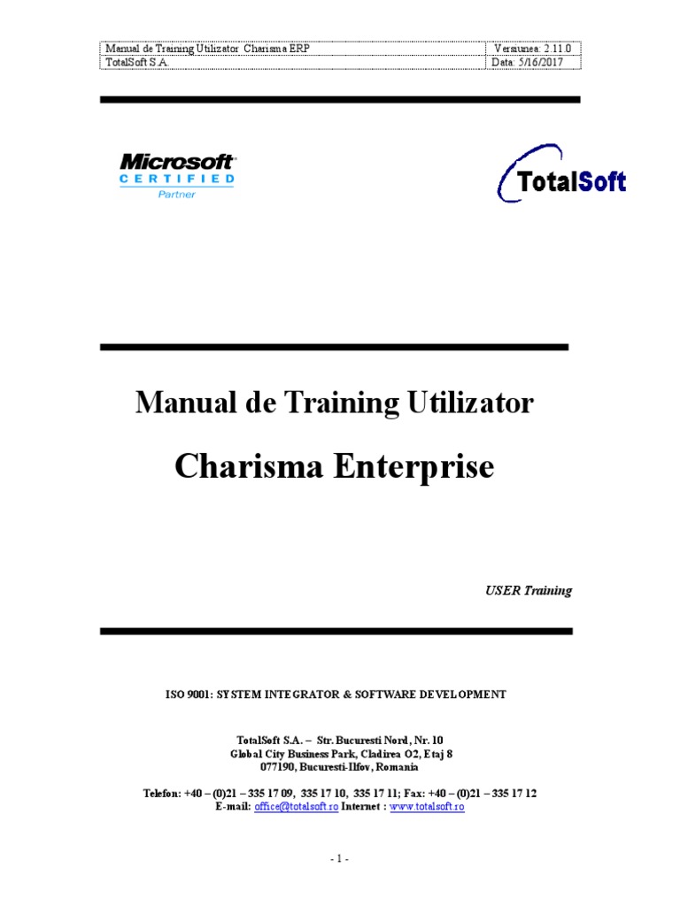 A Comprehensive User Training Manual for the Charisma ERP System | PDF