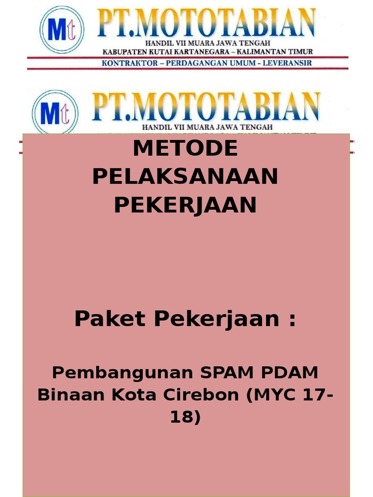 Metode Pelaksanaan Pipa | PDF