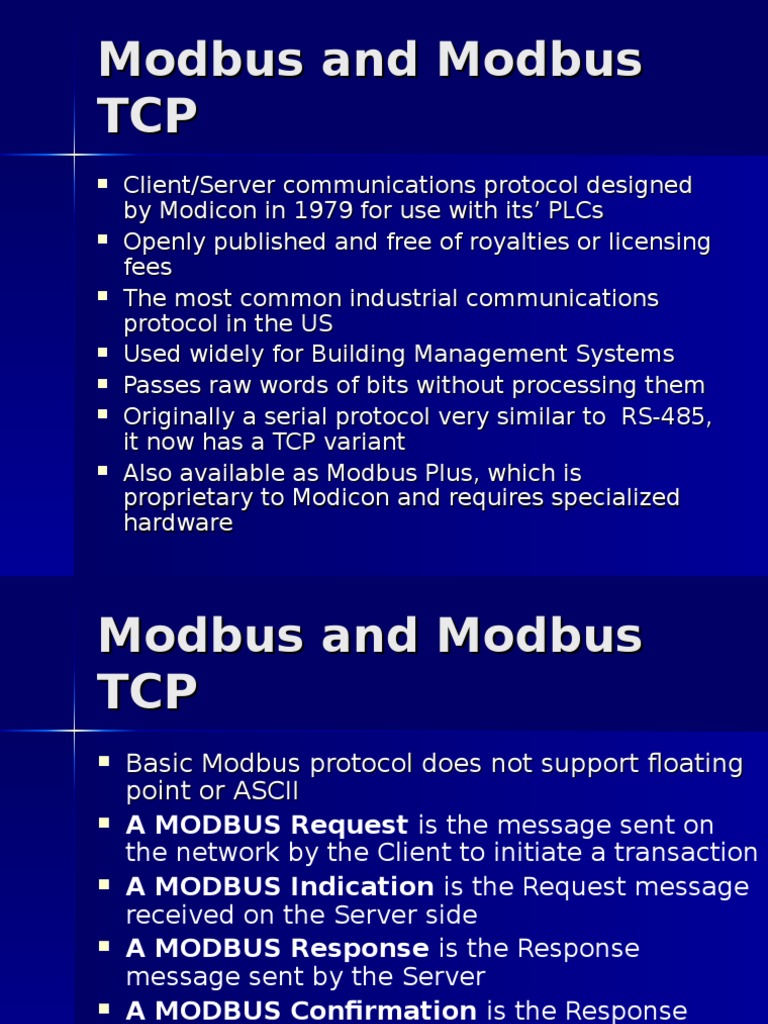 Modbus TCP Training | PDF | Transmission Control Protocol | Internet ...