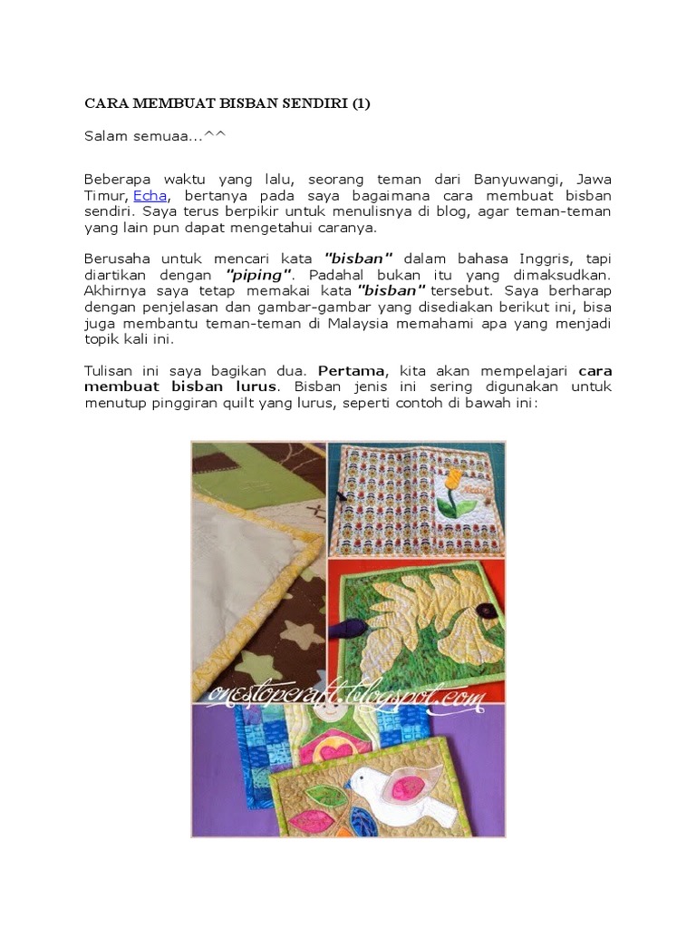 Cara Membuat Bisban Sendiri | PDF | Griya & Taman | Seni