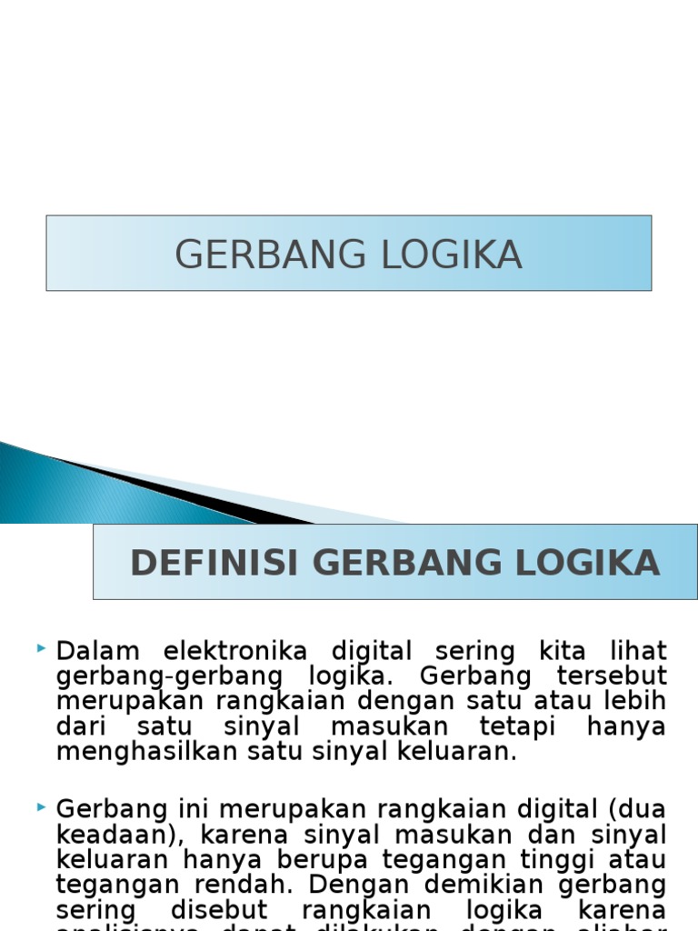 Pengantar Gerbang Logika Dasar | PDF
