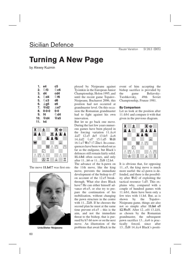 Kuzmin - Sicilian Rauzer - Turning A New Page | PDF | Game Theory | Chess