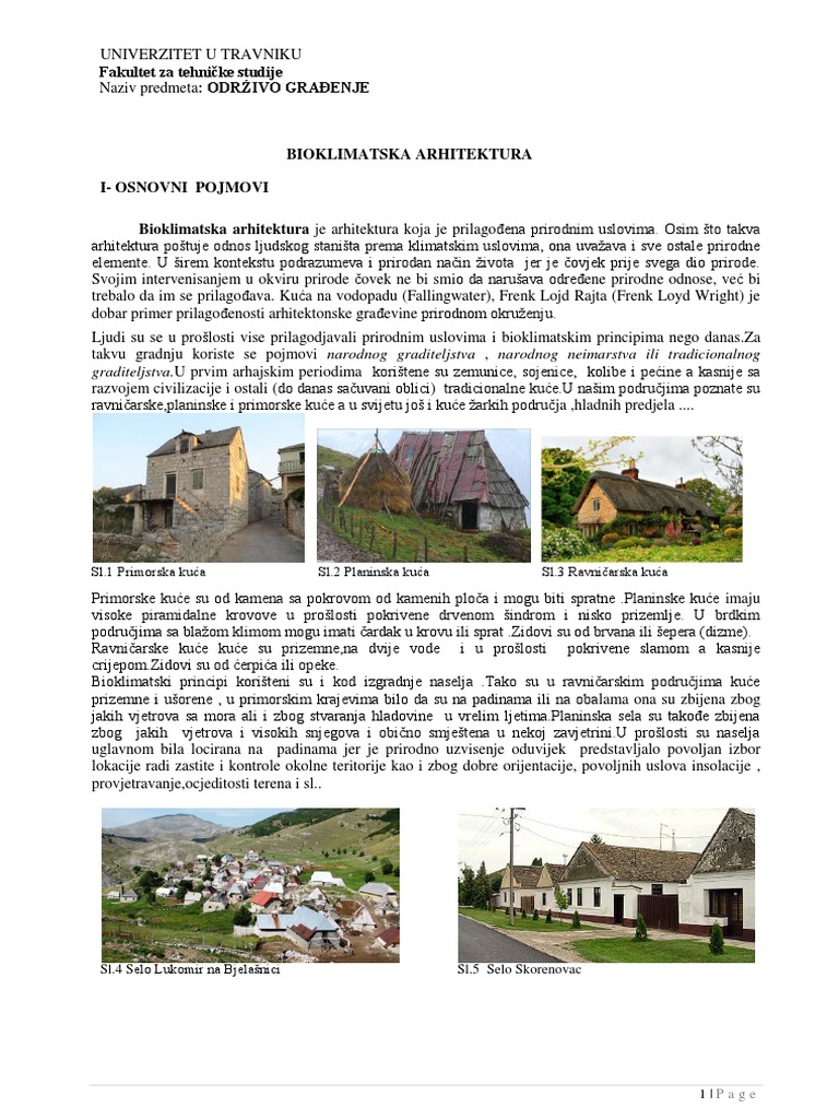5.odrzivo Gradjenje-Bioklimatska Arhitektura | PDF