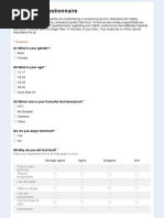 Food Habits Questionnaire | PDF | Meal | Foods
