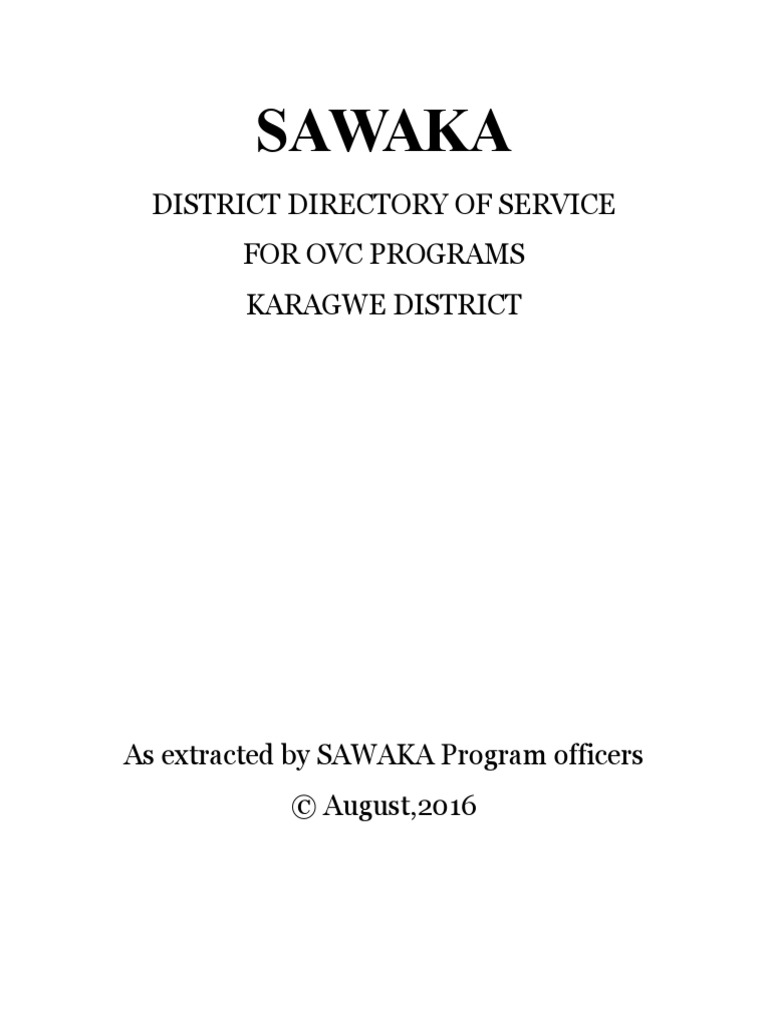 Sawaka: District Directory of Service For Ovc Programs Karagwe District ...