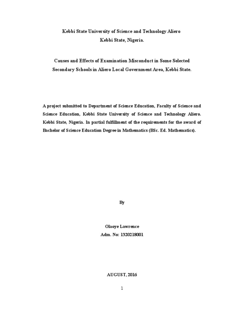 Examination Misconduct in Aliero Schools | PDF | Career & Growth ...