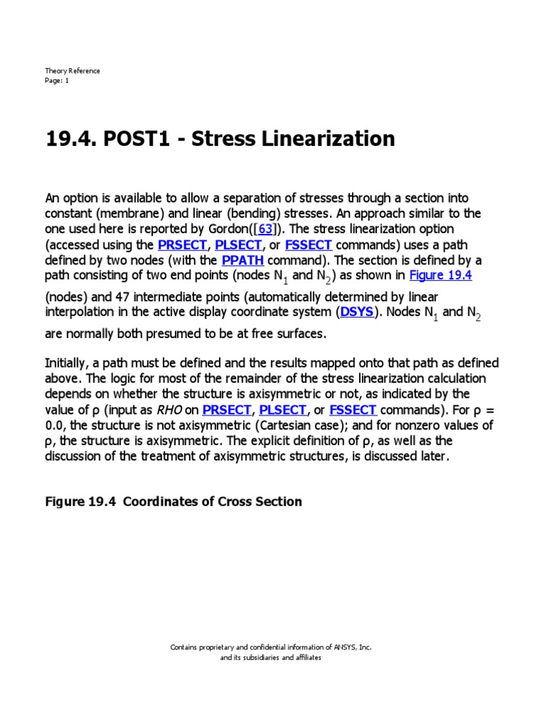 ANSYS Stress Linearization | Stress (Mechanics) | Bending