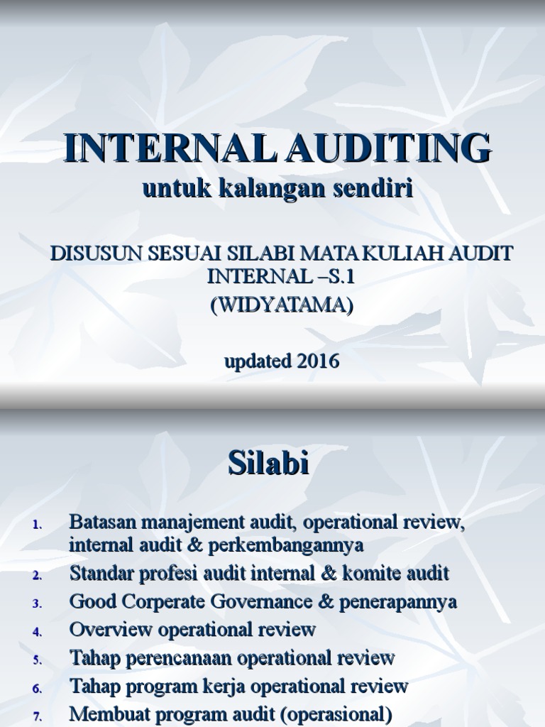 Rev Internal Audit 2-BAhan Pengajaran | PDF