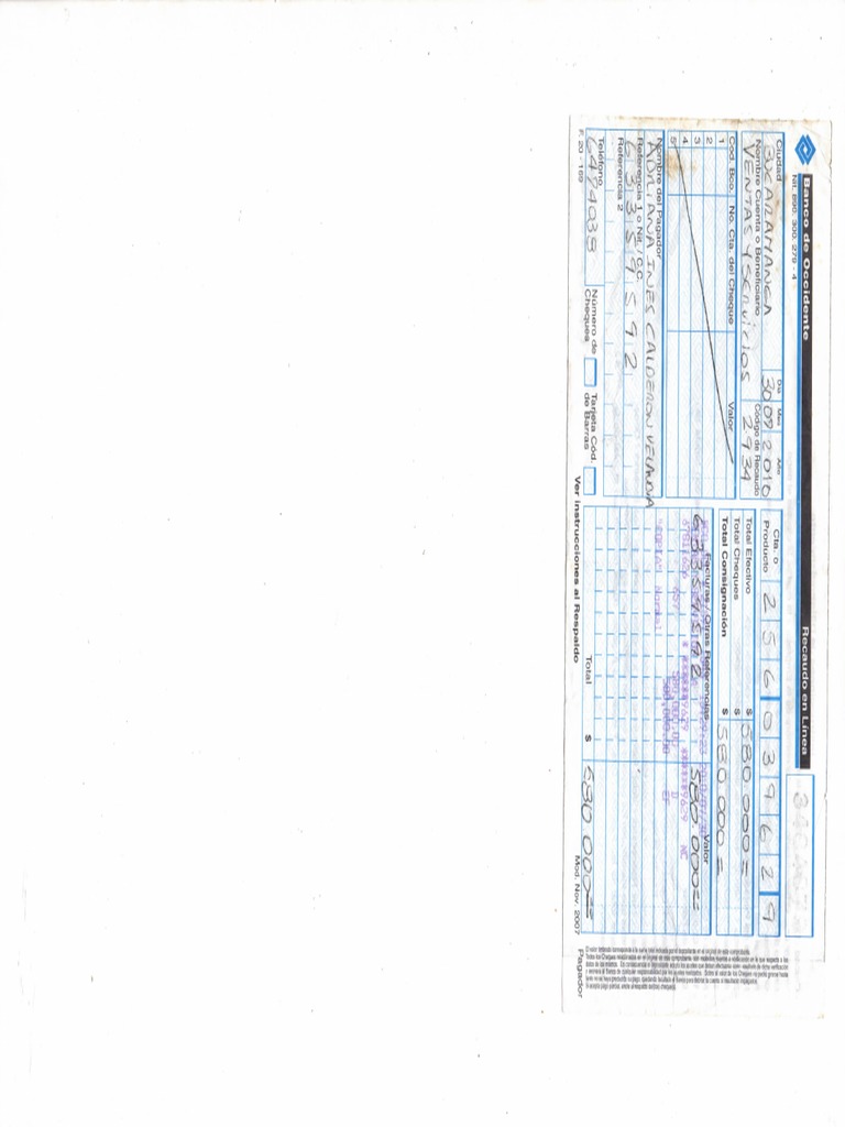 Banco Occidente PDF | PDF | Cheque | Bancos