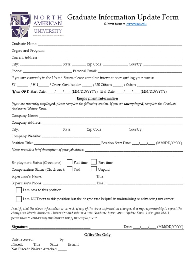 Graduate Information Form | PDF | Government | Business