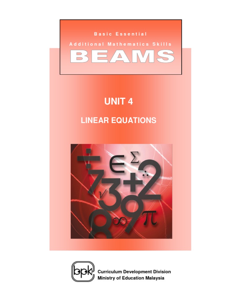 BEAMS - Unit 4 Linear Equations | PDF | System Of Linear Equations ...