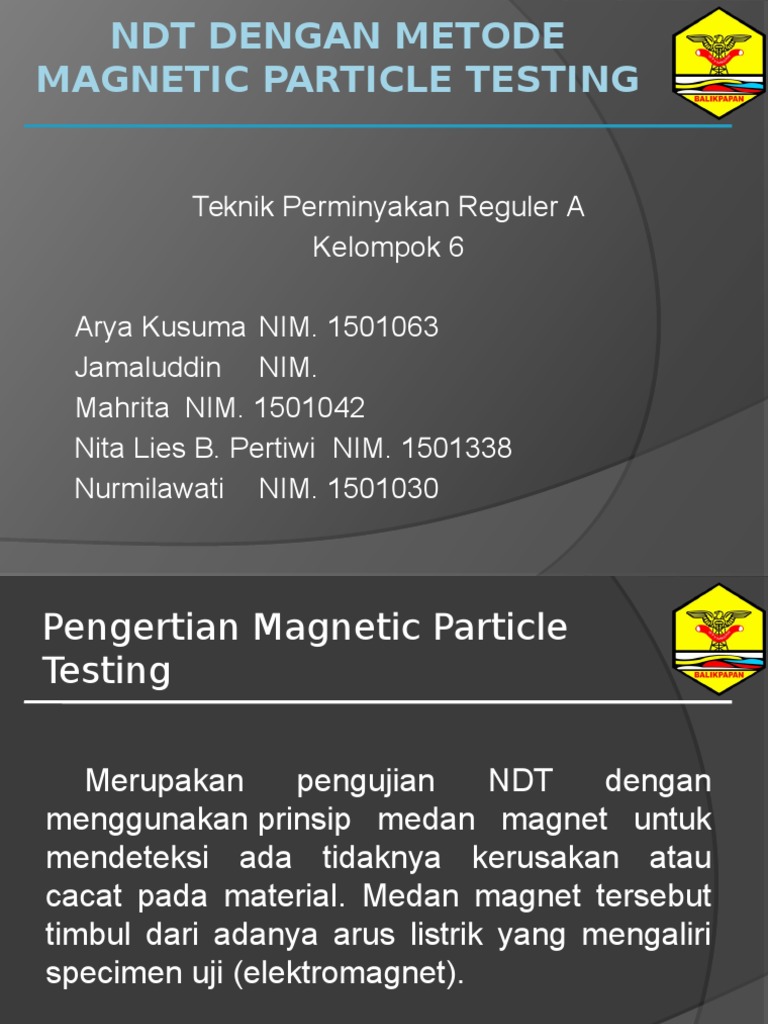 NDT Dengan Metode Magnetic Particle Testing | PDF